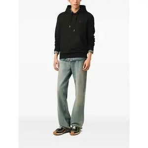 AMI Paris Organic Cotton Fleece Hoodie - Black