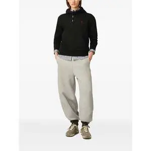 AMI Paris Organic Cotton Fleece Hoodie - Black