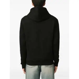 AMI Paris Organic Cotton Fleece Hoodie - Black
