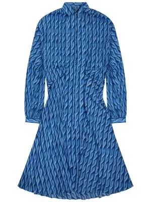 Balenciaga Midi Dress With Print - Blue