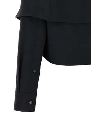 Balenciaga Crop Shirt Off The Shoulder - Black