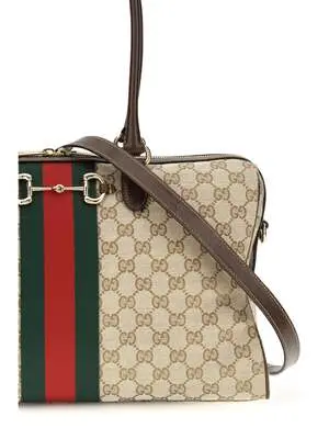 Gucci Large Horsebit Web Top Handle Bag