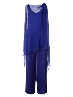 Alberta Ferretti Silk Blend Jumpsuit - Blue