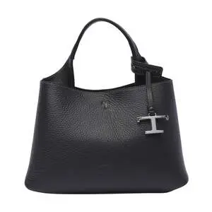 TOD'S Micro Leather Handbag With T Timeless Logo - Black