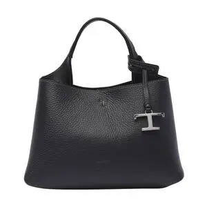 TOD'S Micro Leather Handbag With T Timeless Logo - Black