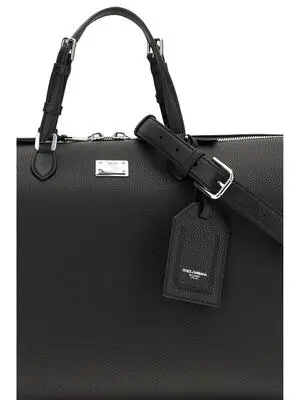 Dolce & Gabbana Vittoria Calfskin Travel Bag - Black