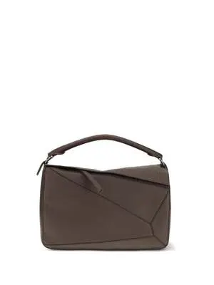 Loewe Large Puzzle Handbag In Garnet Calfskin - Brown