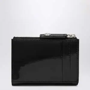 VIVIENNE WESTWOOD Slim Flap Card Holder With Crystal-embellished Orb Bas Relief - Black