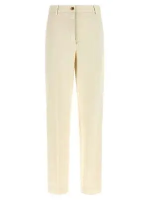 Dries Van Noten Pilar Cotton Canvas Trousers - Cream