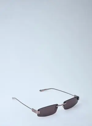 Balenciaga Gossip Rectangle Sunglasses - Silver