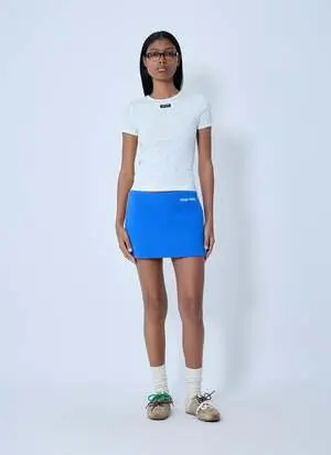 Miu Miu Logo Motif Mini Skirt