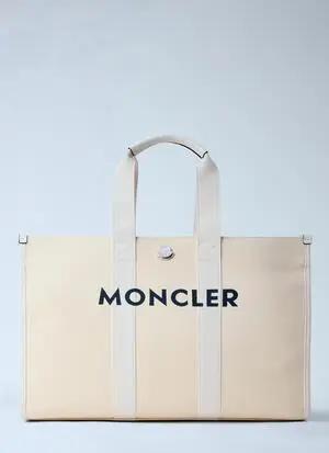 Moncler Canvas Logo Tote Bag - White