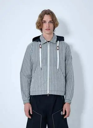 Moncler Havas Striped Hooded Jacket - Blue