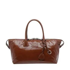 Miu Miu Miu Miu Women Miu Miu Logo Shoulder Bag Brown