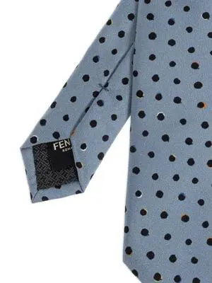 Fendi Falena Micro Dots Pattern Silk Tie