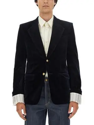 Gucci Regular Fit Velvet Blazer