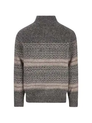Brunello Cucinelli Wool Zipped Cardigan - Multicolor