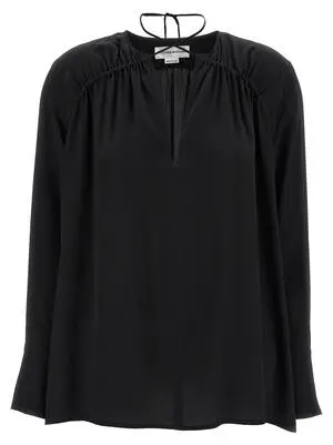 Victoria Beckham Gather Detail Tie' Blouse - Black
