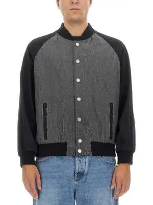 Balmain Bomber Jacket With Logo - Multicolor