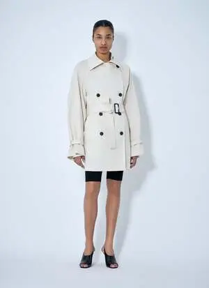 TOTEME Double-breasted Cotton Trench Coat - Multicolor
