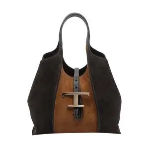 TOD'S Mini Suede T Timeless Shopping Bag - Brown