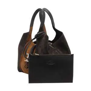 TOD'S Mini Suede T Timeless Shopping Bag