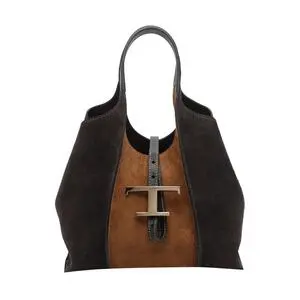 TOD'S Mini Suede T Timeless Shopping Bag - Brown