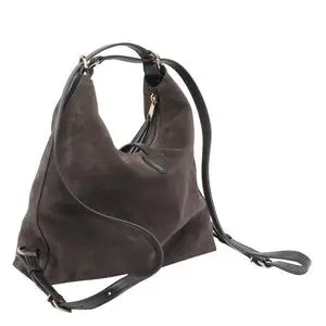 TOD'S Small T Timeless Suede Shoulder Bag - Brown