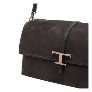 TOD'S Small T Timeless Flap Suede Shoulder Bag