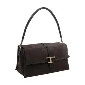 TOD'S Small T Timeless Flap Suede Shoulder Bag