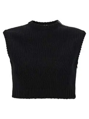 Max Mara Mxsvolto Cropped Sweater - Black