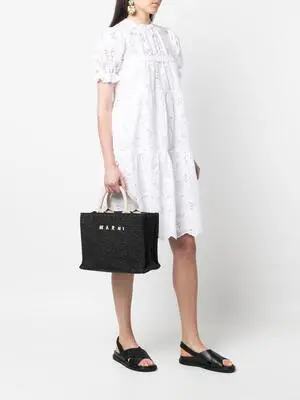 Marni Raffia-effect Small Tote Bag