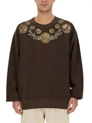 Dolce & Gabbana Coin Print Sweatshirt - Brown
