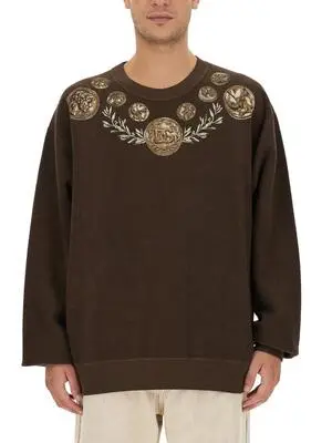 Dolce & Gabbana Coin Print Sweatshirt - Brown