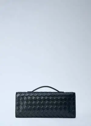 Bottega Veneta Long Andiamo Clutch - Black