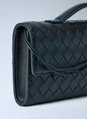 Bottega Veneta Long Andiamo Clutch - Black