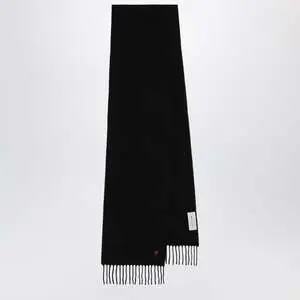 AMI Paris De Coeur Wool Scarf - Black