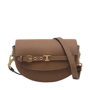 TOD'S Mini T Signature Crossbody Bag - Brown