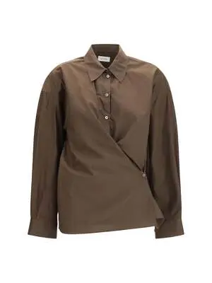 LEMAIRE Cotton Blend Shirt - Brown