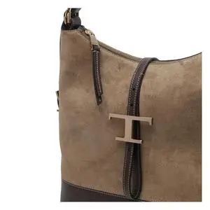 TOD'S Medium Suede T-timeless Backpack And Shoulder Bag - Cream