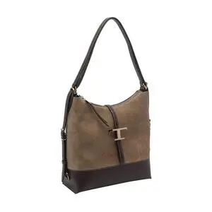 TOD'S Medium Suede T-timeless Backpack And Shoulder Bag - Cream