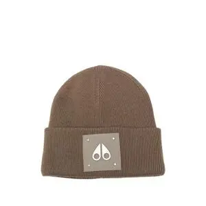 Moose Knuckles Ribbed Beanie Hat - Brown