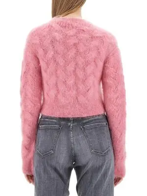Dsquared2 Cropped Mohair Blend Sweater - Pink