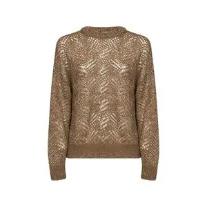 Brunello Cucinelli Sequin Embellished Openwork Knit Jumper - Brown