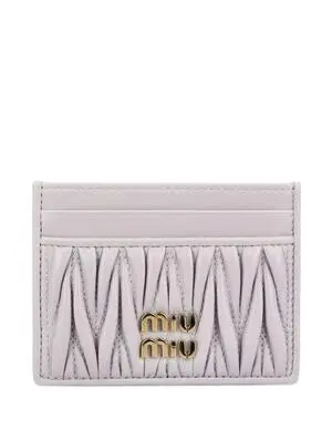 Miu Miu Matelassé Nappa Leather Card Holder - Multicolor
