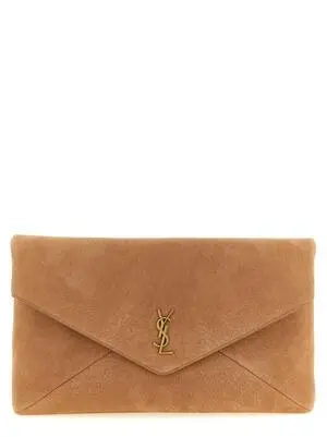 Saint Laurent Envelope' Maxi Clutch - Brown