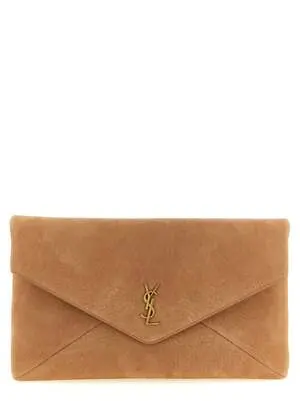 Saint Laurent Envelope Maxi Clutch - Brown