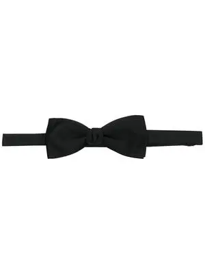 Saint Laurent Yves Bow Tie In Silk Satin - Black