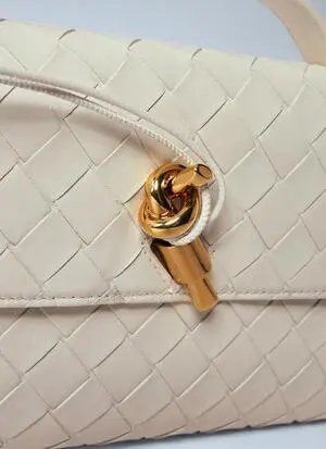Bottega Veneta Long Andiamo Clutch - White