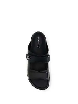 Dolce & Gabbana Calfskin Leather Sandals - Black